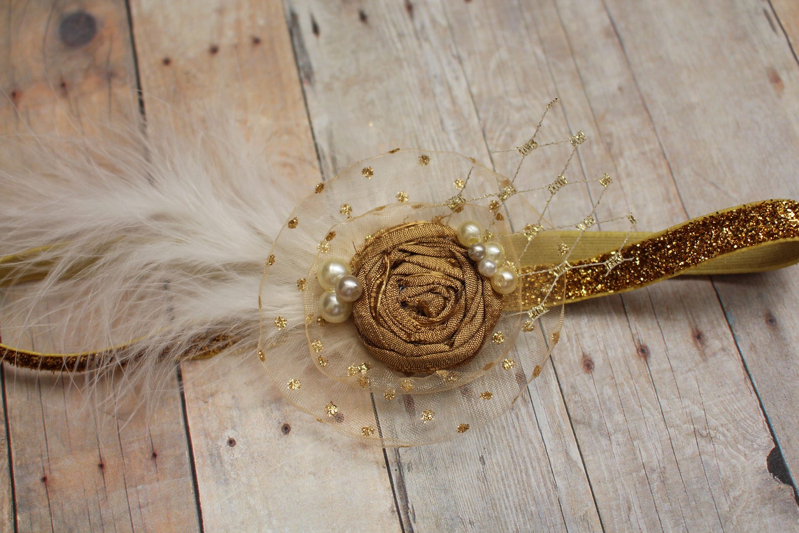 Golden Headband Golden Hair Accessory Baby Headband Newborn - Etsy