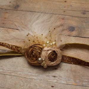 Golden Headband Golden Hair Accessory Baby Headband Newborn - Etsy
