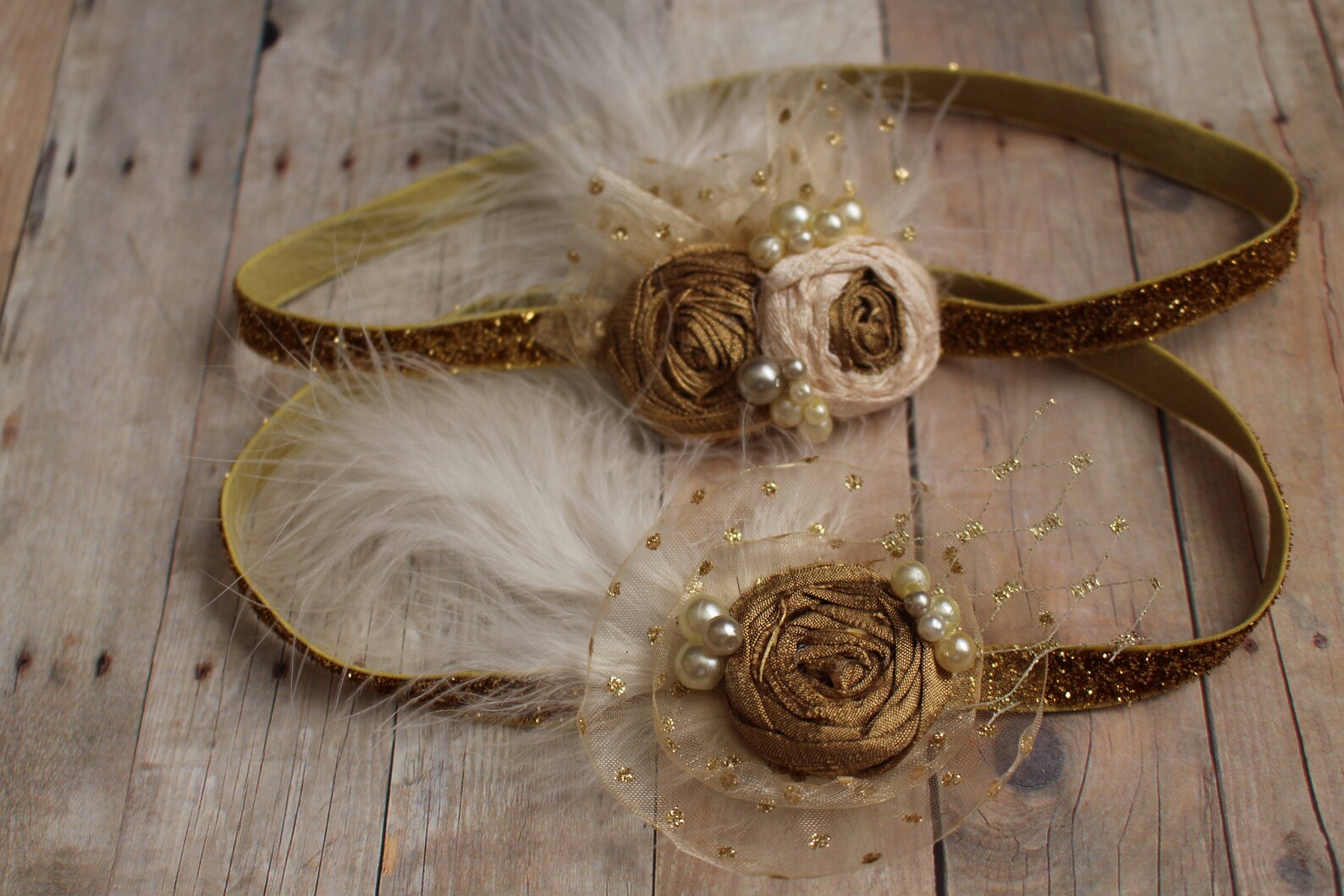 Golden Headband Golden Hair Accessory Baby Headband Newborn - Etsy