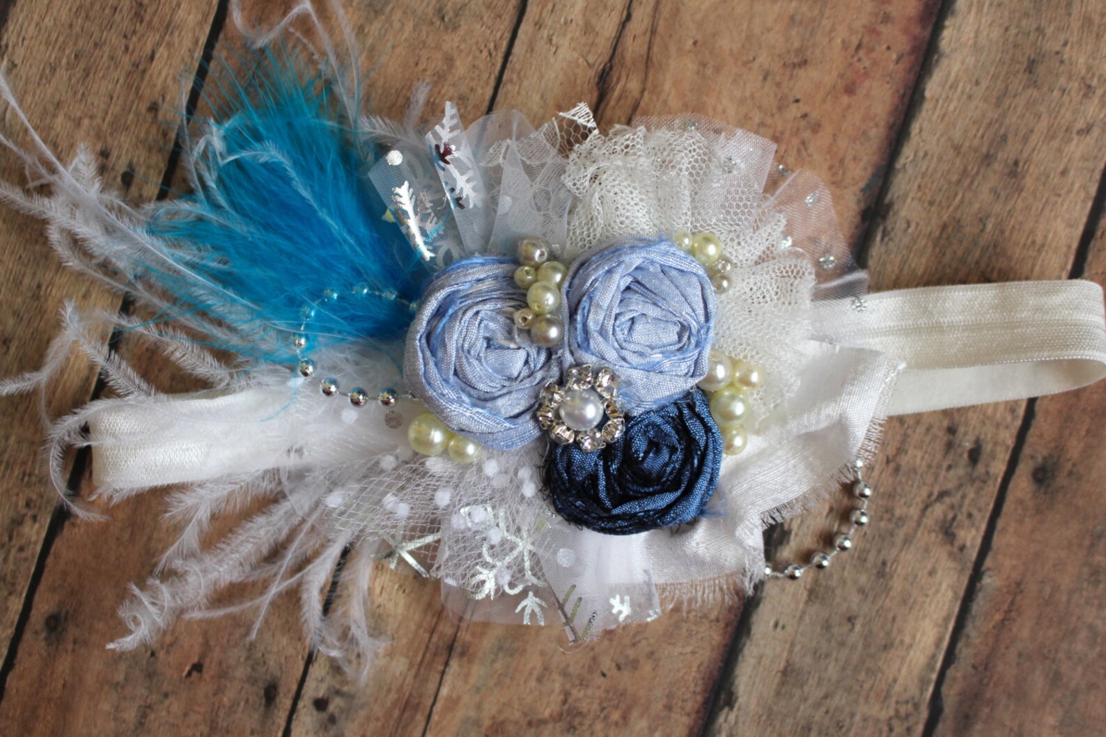 Frozen Headband Elsa Headband Blue Silver and White - Etsy
