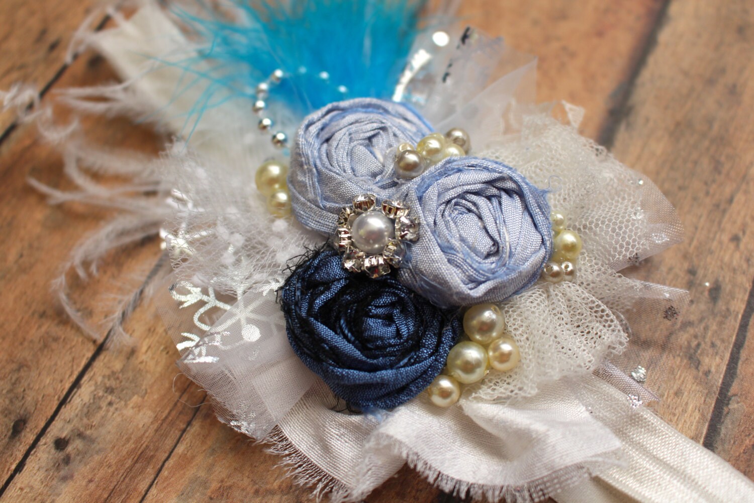 Frozen Headband Elsa Headband Blue Silver and White - Etsy