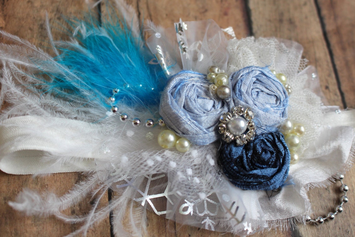 Frozen Headband Elsa Headband Blue Silver and White - Etsy