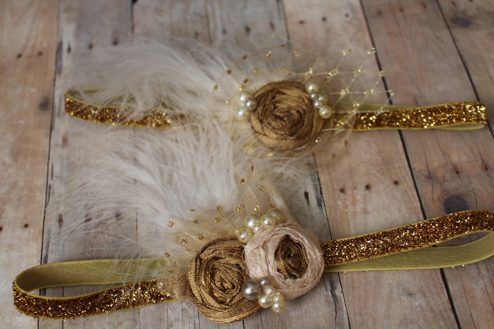 Golden Headband Golden Hair Accessory Baby Headband Newborn - Etsy