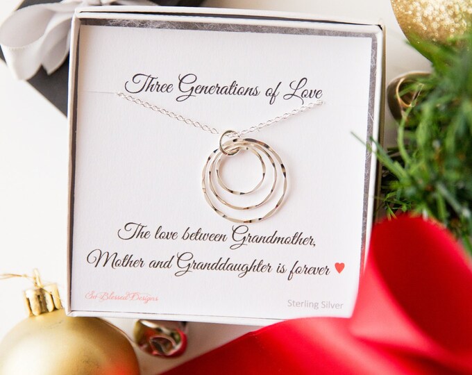 3 Generation Jewelry, Grandmother Gift, Grandma, Mother and ...