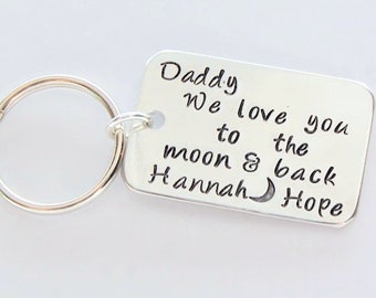 Love You to the Moon and Back Keychain Fathers Day Gift - Etsy