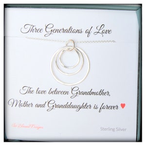 3 Generation Jewelry, Grandmother Gift, Grandma, Mother and ...