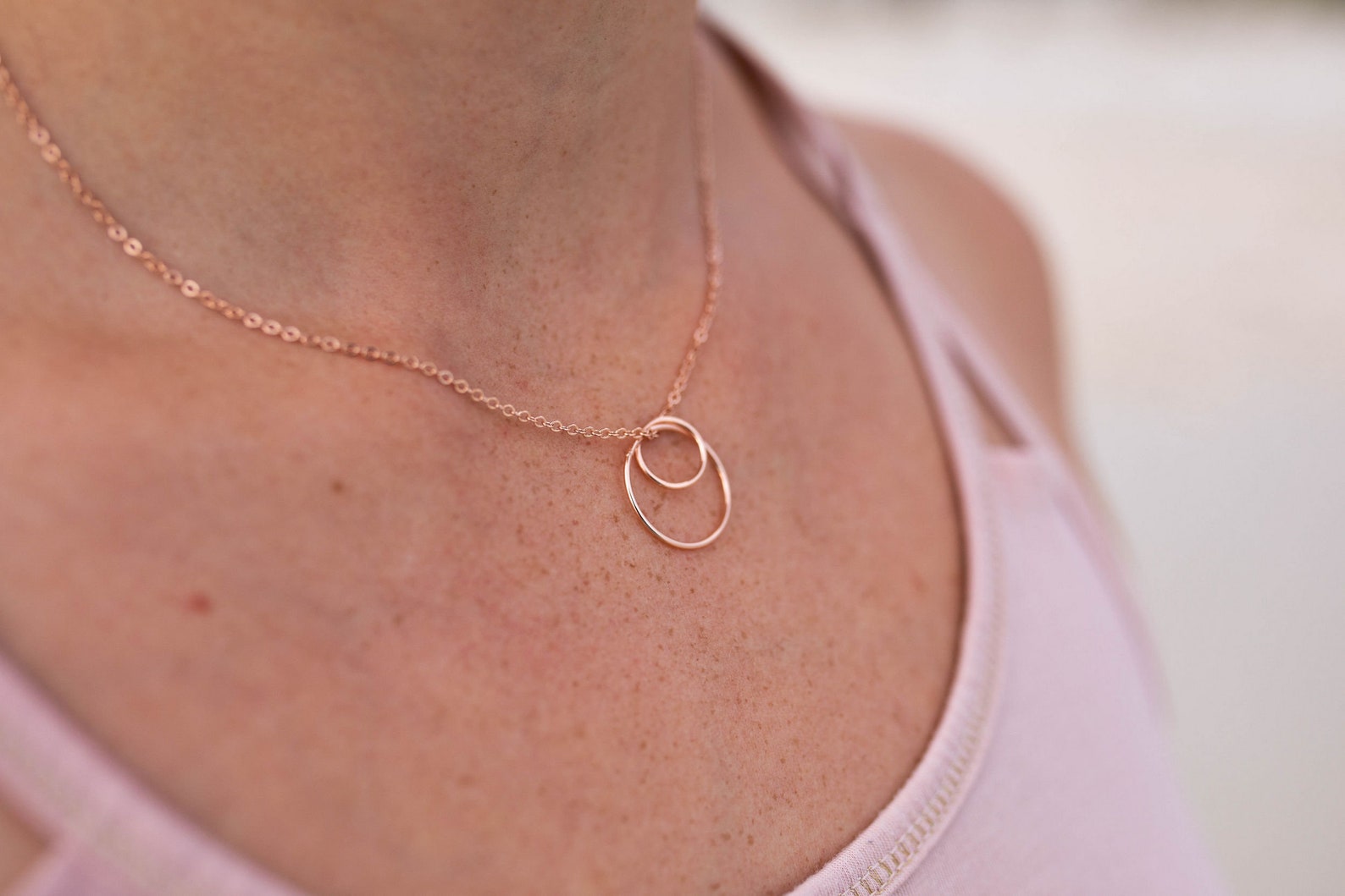 Rose Gold Friendship Necklace Best Friend Gifts Long - Etsy