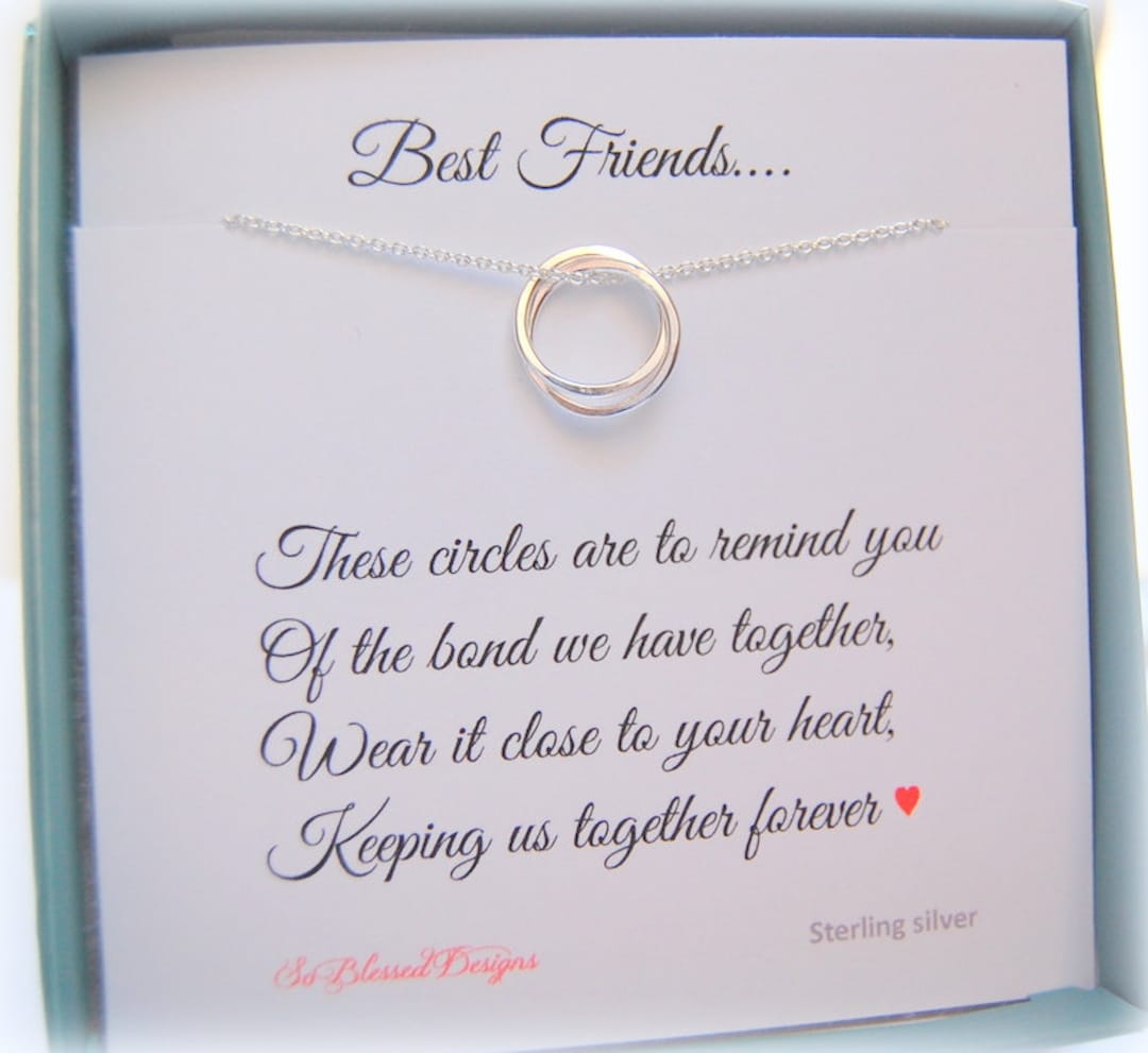 Best Friend Gift, Bridesmaid Gift, Friendship Poem, Circles Necklace ...