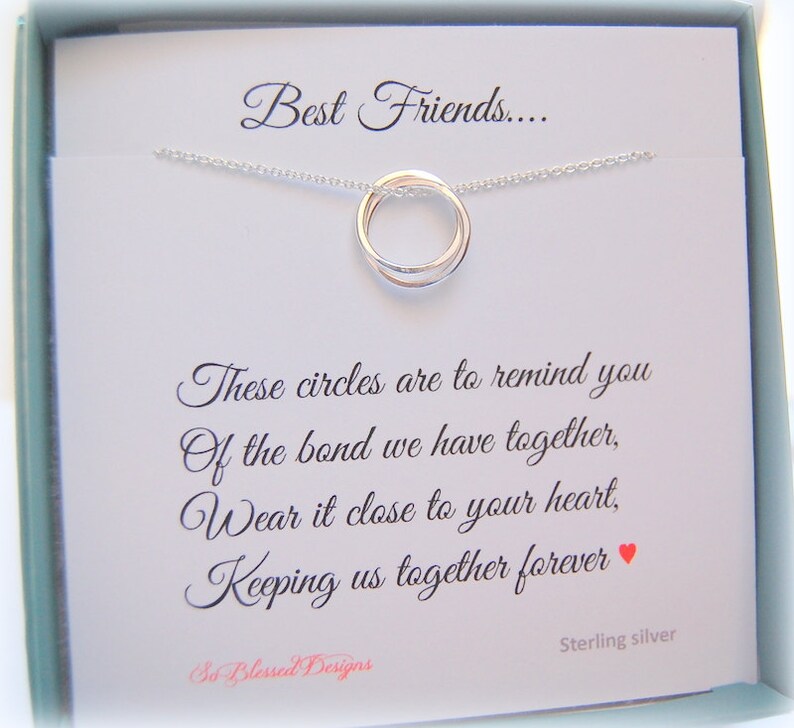 Best Friend Gift Bridesmaid Gift Friendship Poem Circles - Etsy