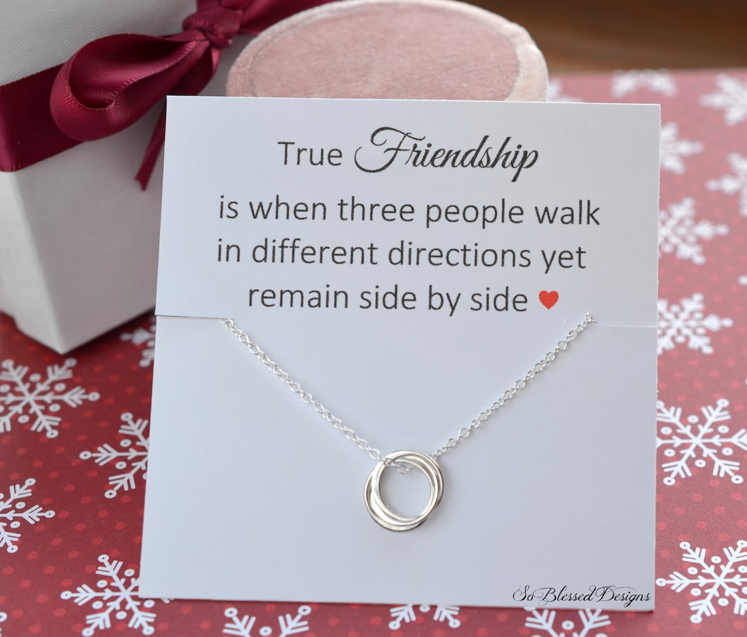 Three Best Friends Gift BFF Gift Best Friend Necklace - Etsy