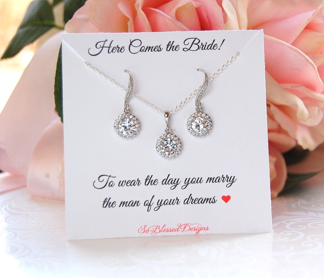 Bridal Jewelry Set, Crystal Pendant and Earrings, Jewelry Set for Bride ...