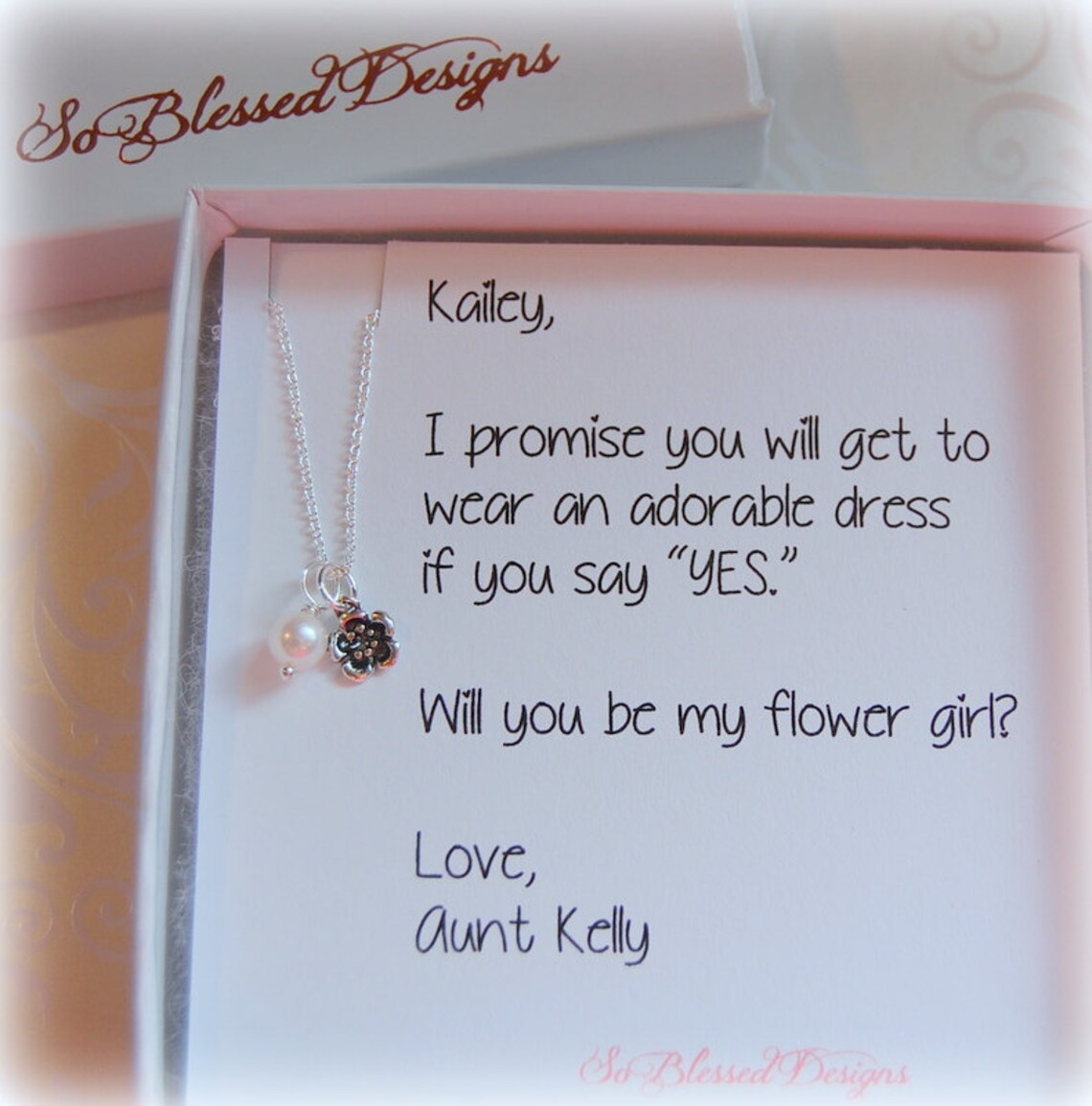 FLOWER GIRL Necklace Asking Flower Girl Gift Personalized - Etsy