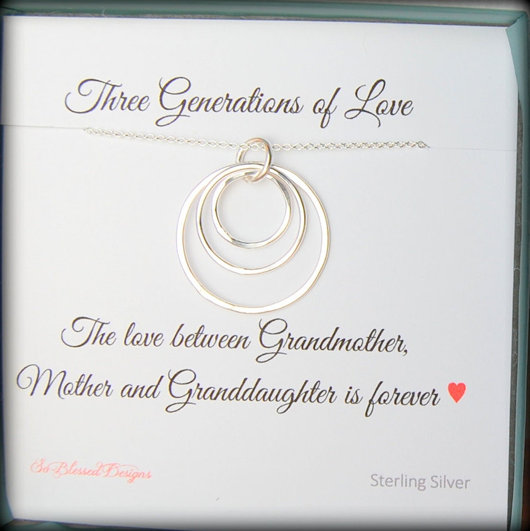 3 Generation Jewelry Grandmother Gift Grandma Mother and - Etsy
