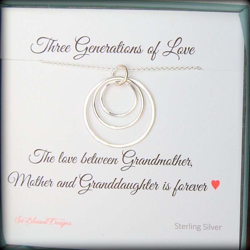 3 Generation Jewelry Grandmother Gift Grandma Mother and - Etsy