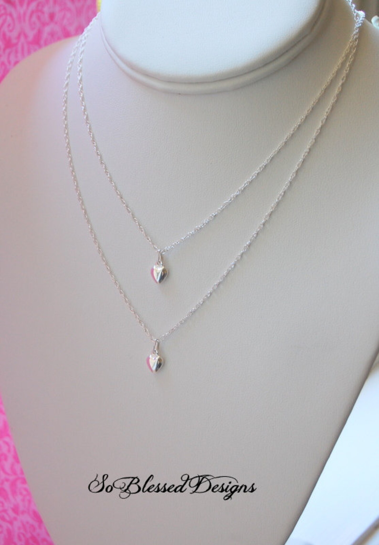 Matching Friendship Necklaces Set of Two TINY Sterling | Etsy