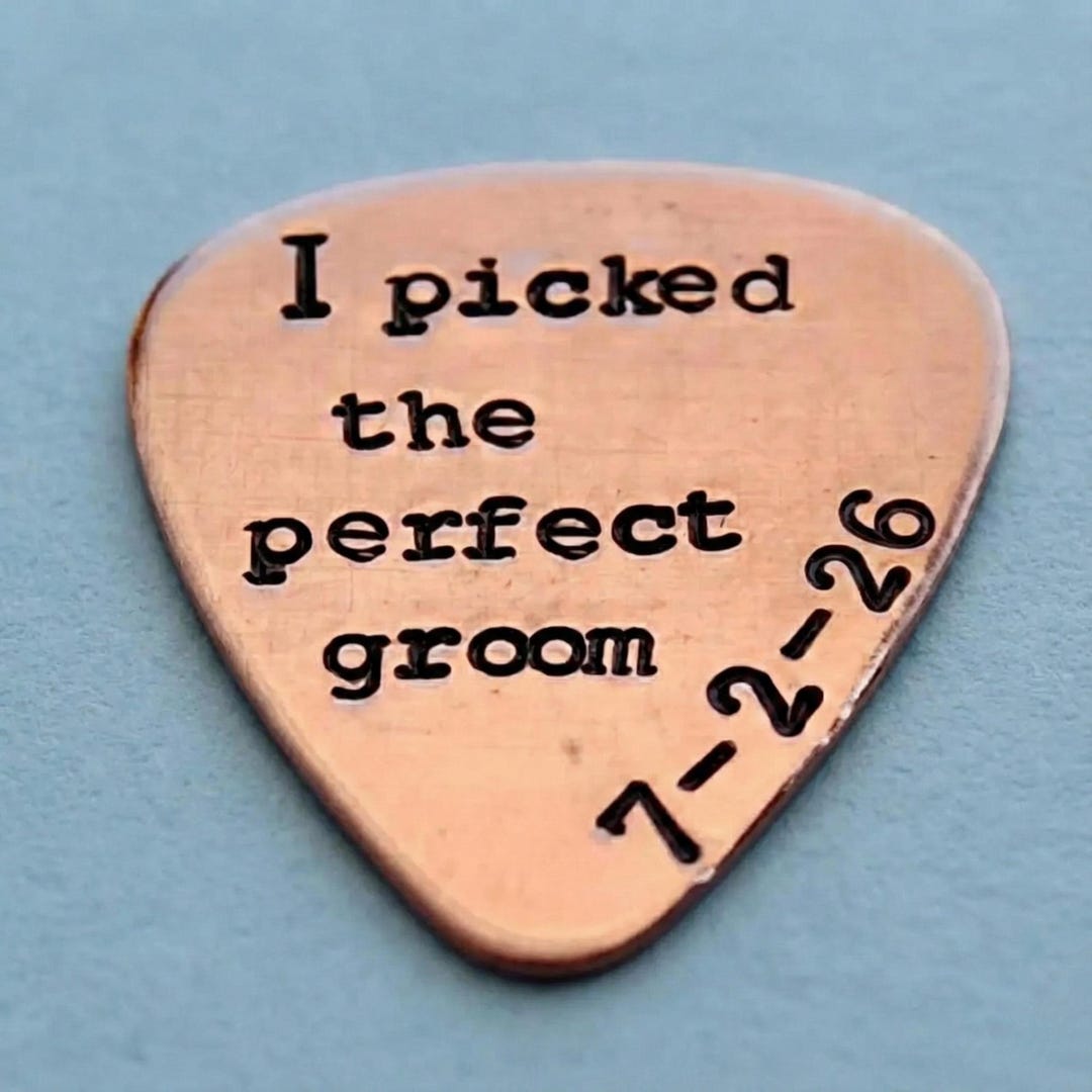 I Picked the Perfect Groom Gift, Custom Guitar Pick, Customized Pick ...