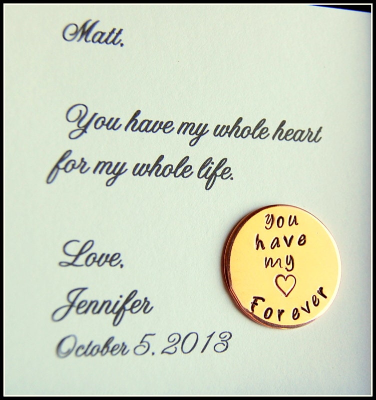 Grooms Gift From Bride Love Notes Coin Together Forever - Etsy