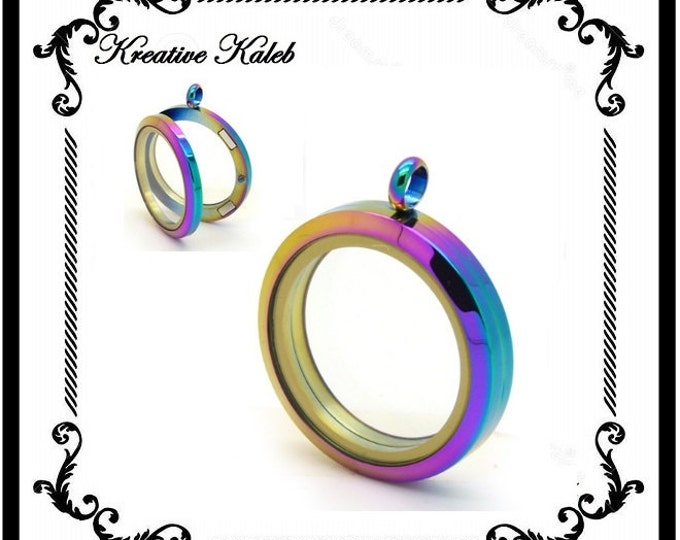 WHOLESALE Lot of 11 30mm Rainbow Stainless Steel and Glass Magnetic ...