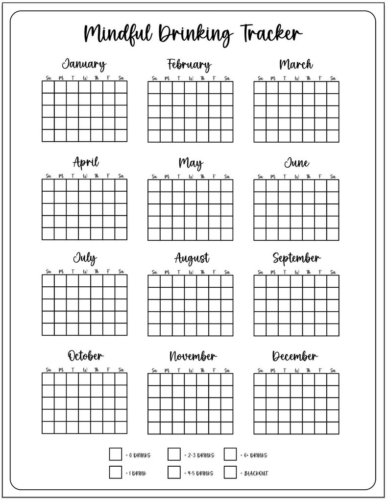 Mindful Drinking Tracker | Drinks Tracker | Habits Tracker | Digital ...