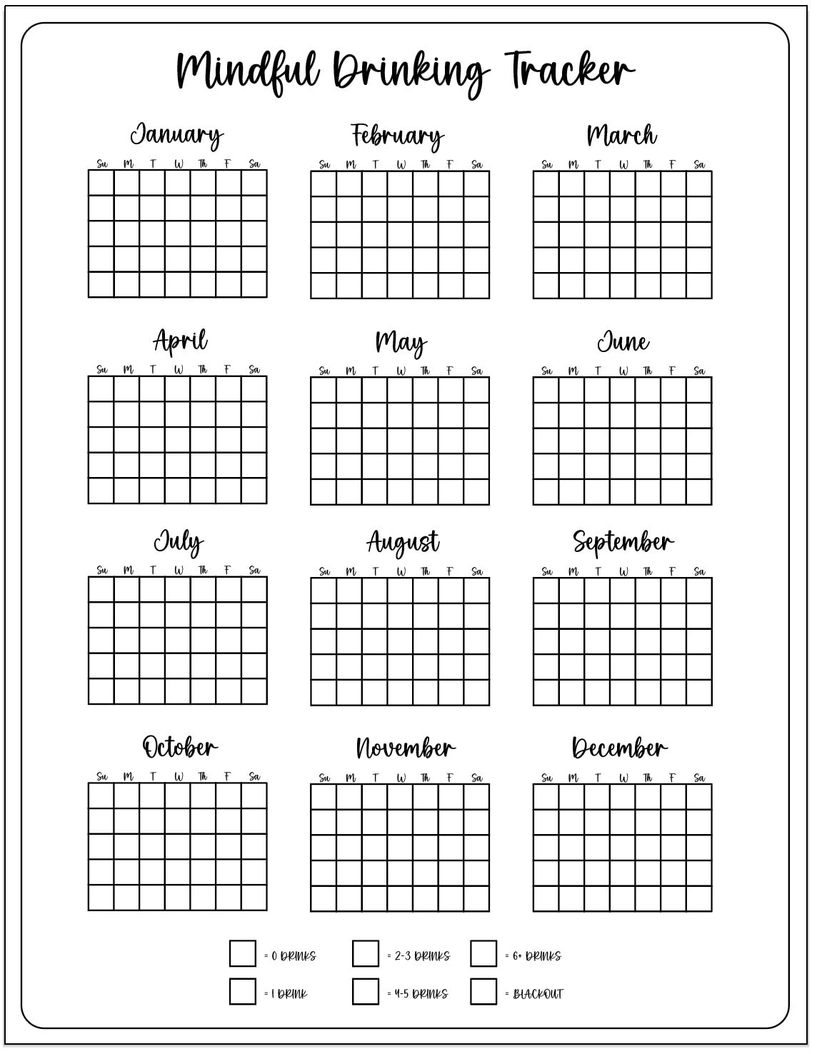 Mindful Drinking Tracker | Drinks Tracker | Habits Tracker | Digital ...