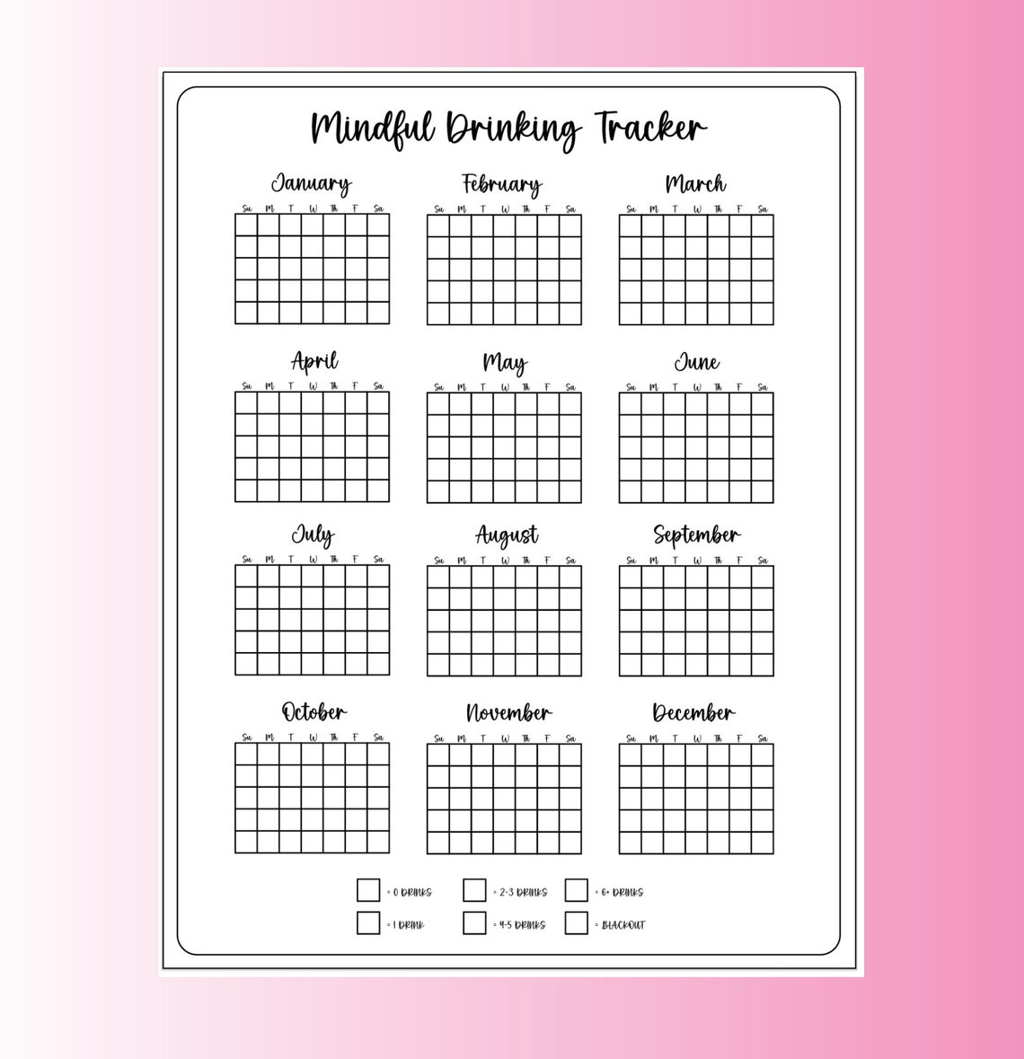 Mindful Drinking Tracker | Drinks Tracker | Habits Tracker | Digital ...