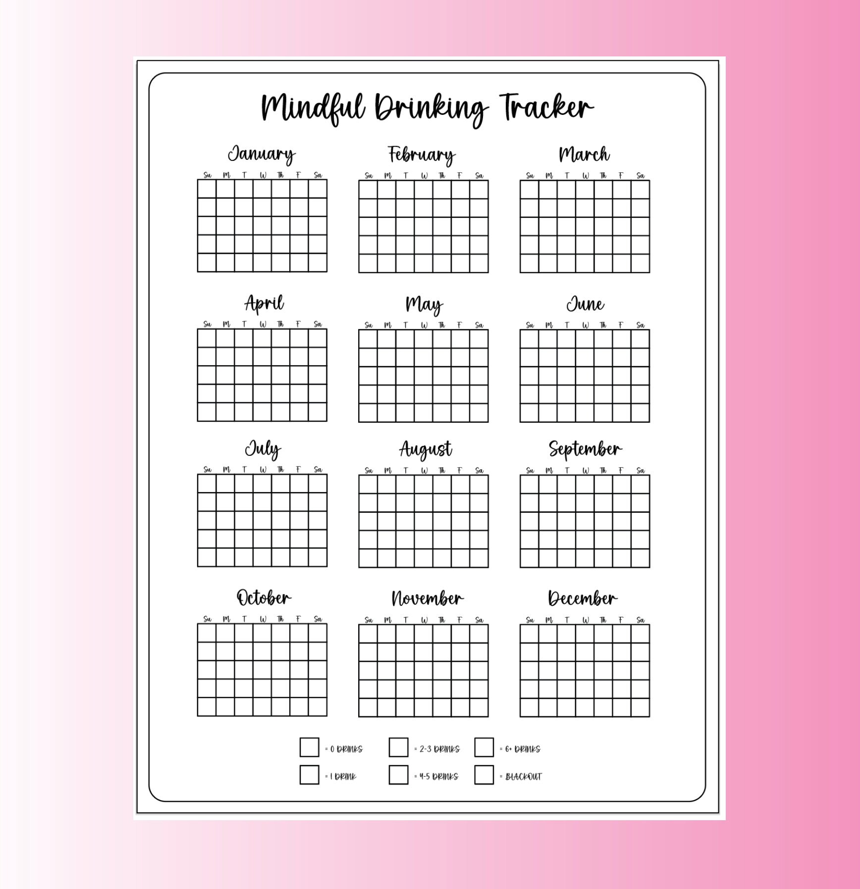 Mindful Drinking Tracker | Drinks Tracker | Habits Tracker | Digital ...