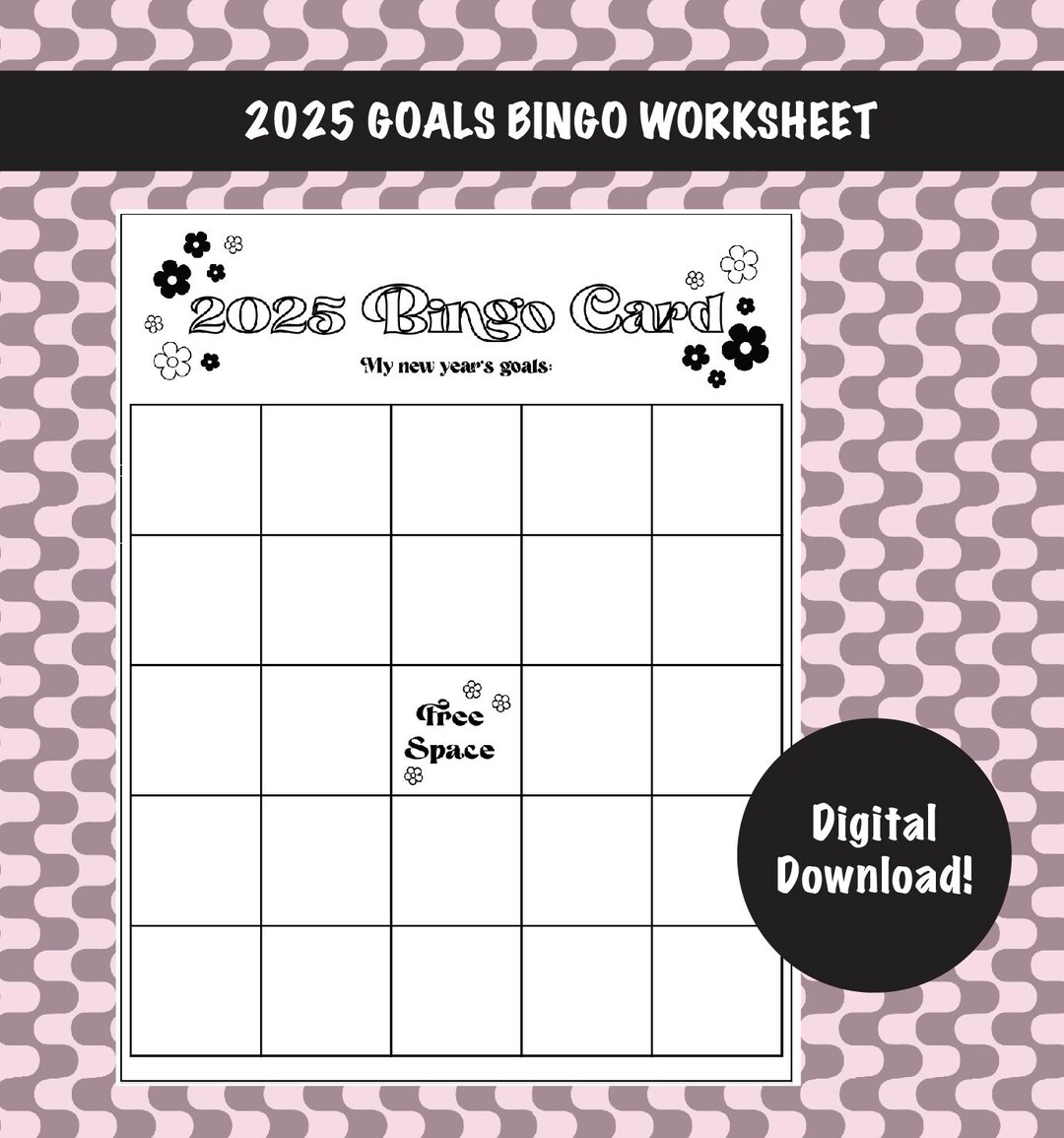 2025 Bingo Card Worksheet – A Fun & Motivational New Year's Activity ...