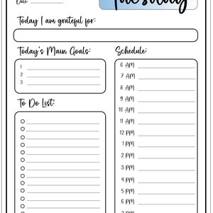 Daily Planner Printable | Daily Gratitude Planner | Wellness Planner ...