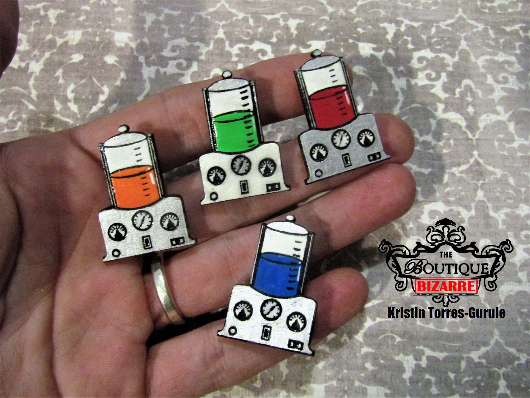 HAND PAINTED Porti-boy Vintage Embalming Machine Lapel Pin - Etsy UK