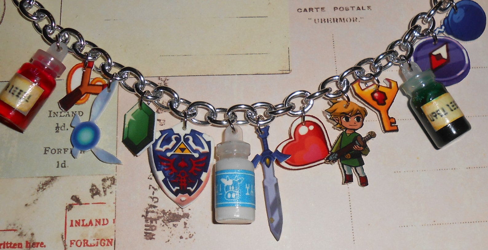The Legend of Zelda Video Game Charm Bracelet Ocarina Sword | Etsy