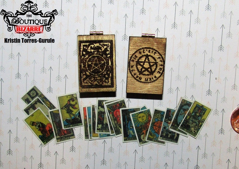 Miniature Tarot Cards With HANDMADE BOX for Dollhouse - Etsy