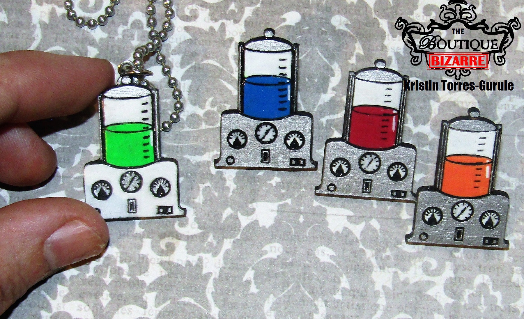 HAND PAINTED Porti-boy Vintage Embalming Machine Necklace - Etsy