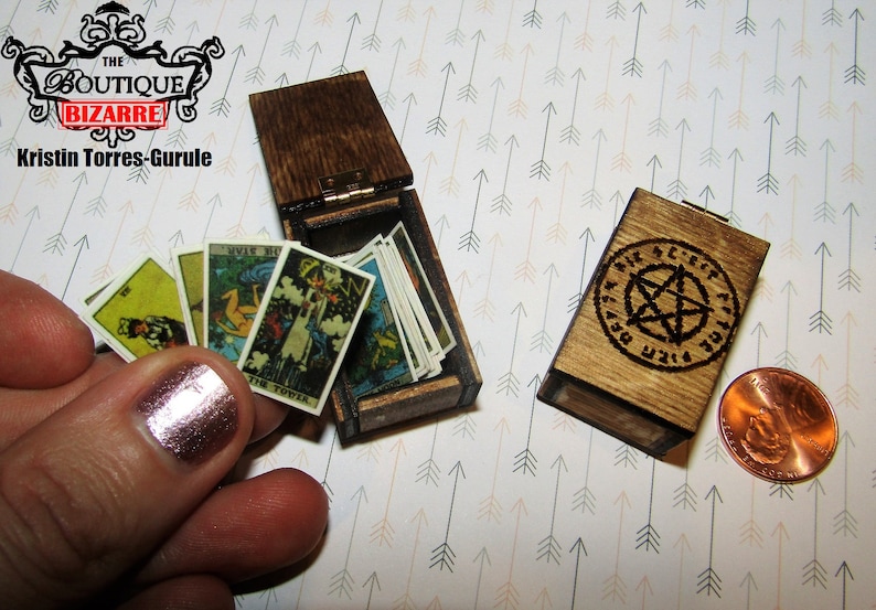 Miniature Tarot Cards With HANDMADE BOX for Dollhouse - Etsy