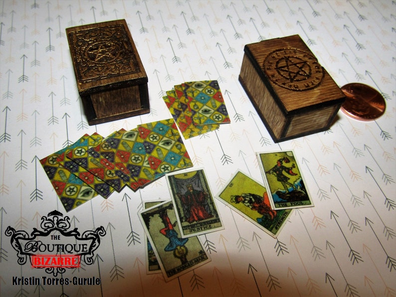 Miniature Tarot Cards With HANDMADE BOX for Dollhouse - Etsy