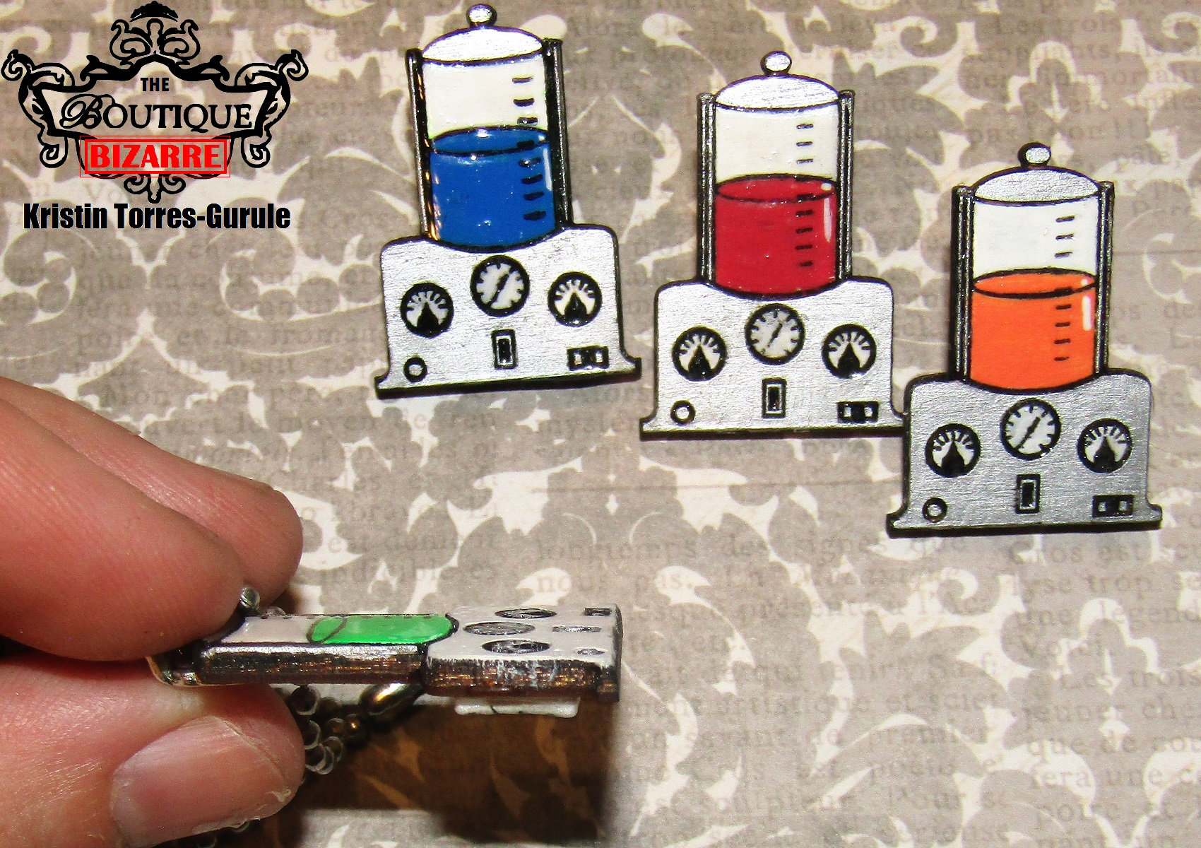 HAND PAINTED Porti-boy Vintage Embalming Machine Necklace - Etsy