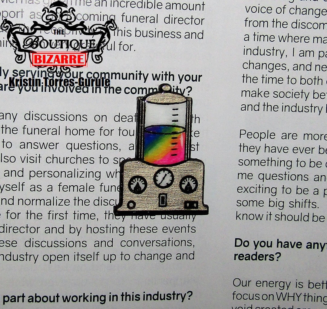 Laser Cut Wood & Hand Painted Rainbow Embalming Machine CHOOSE Pin ...