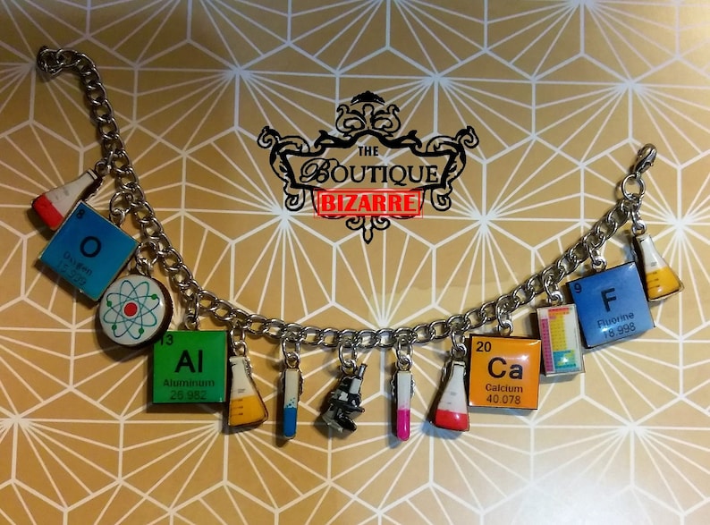 Chemistry Charm Bracelet, Periodic Table, Science Teacher Gift - Etsy