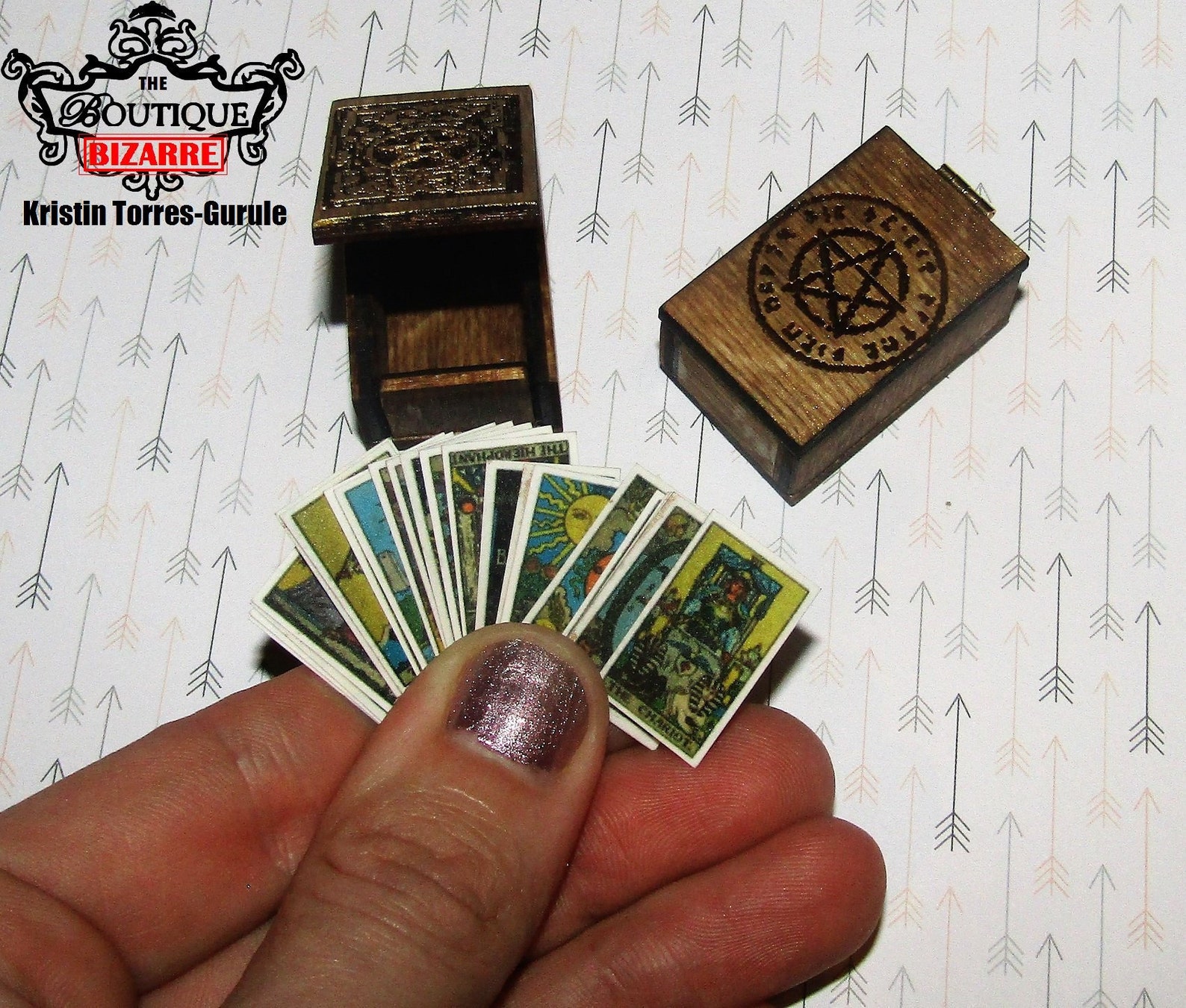 Miniature Tarot Cards With HANDMADE BOX for Dollhouse - Etsy
