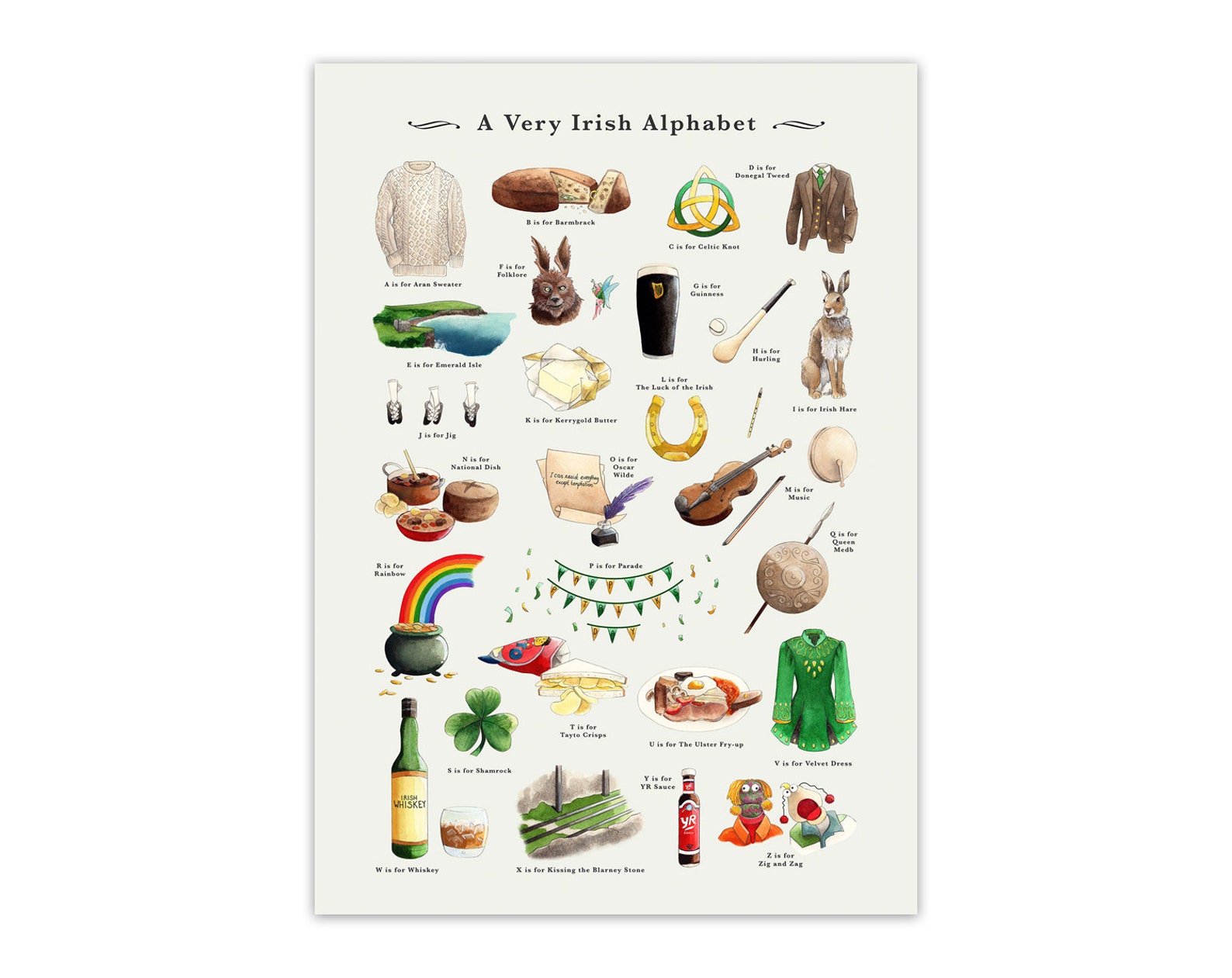 A Very Irish Alphabet Signed Art Print. Ireland Art Irish New - Etsy