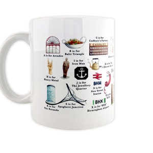 The Birmingham Alphabet Hand-printed Ceramic Mug. Birmingham Gift Idea ...