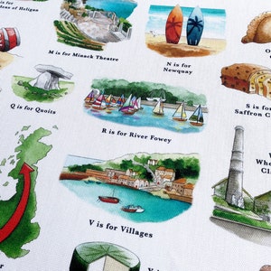 Cornish Alphabet Tea Towel. Cornwall Tea Towel Housewarming Gift. New ...