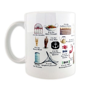 The Birmingham Alphabet Hand-printed Ceramic Mug. Birmingham Gift Idea ...