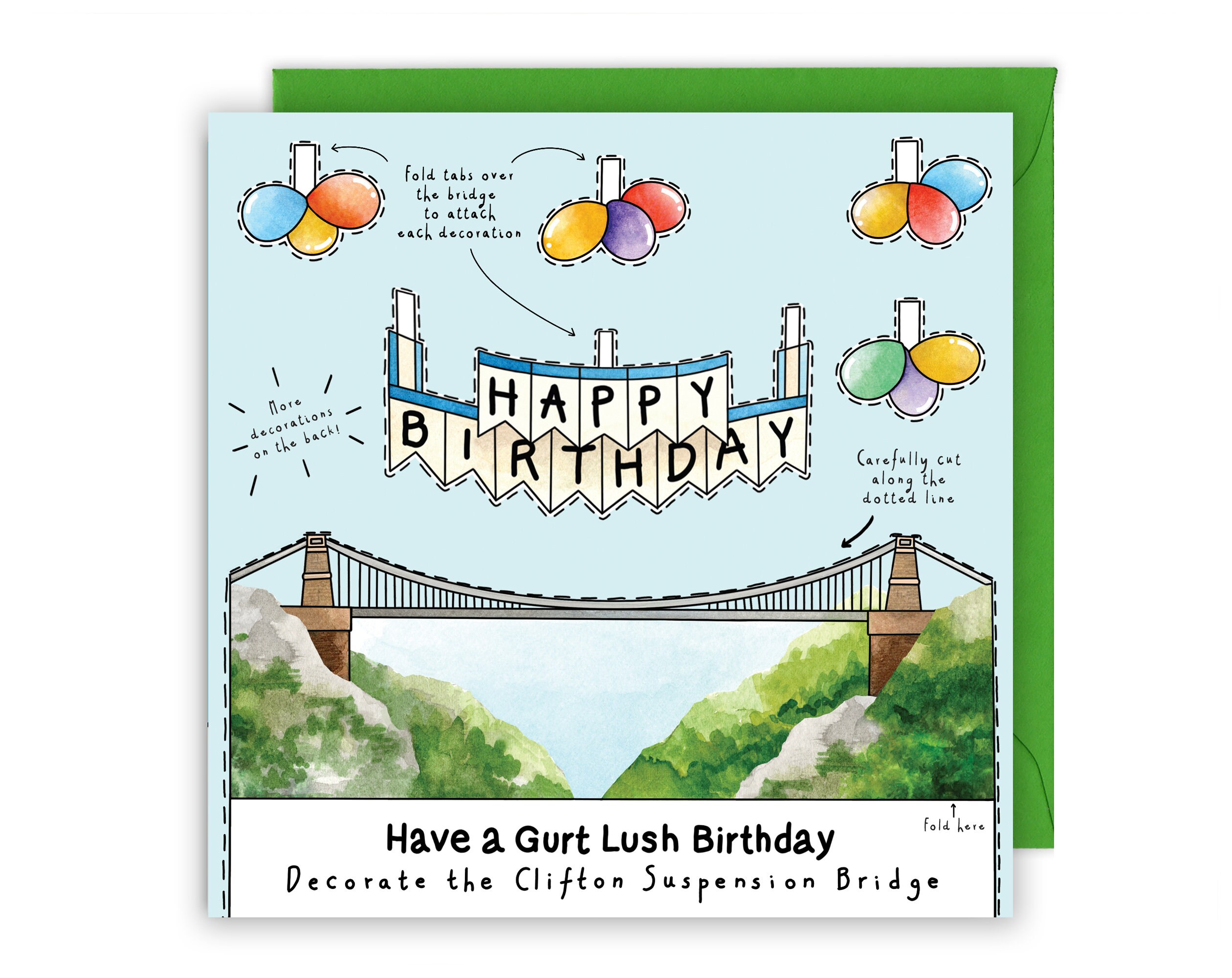 Bristol Birthday Card - Decorate the Clifton Suspension Bridge Greeting ...