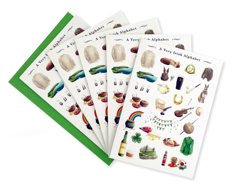 Irish Alphabet Greeting Card - Individual / Pack of 5. Ireland Moving ...