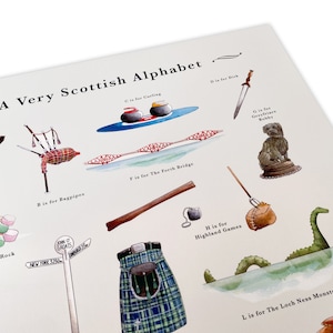 A Very Scottish Alphabet Signed Art Print. Scotland Art, Scottish New ...