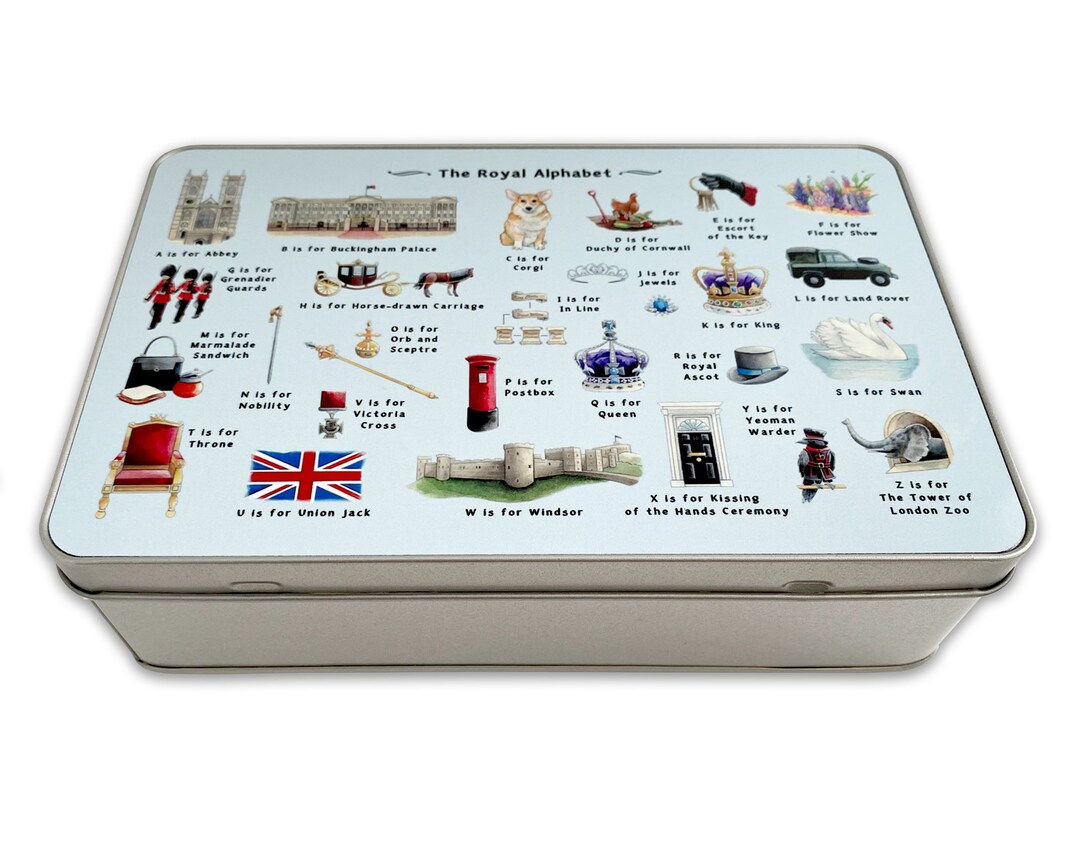 Royal Alphabet Metal Storage Tin. Royal Coronation, British Gifts. King ...