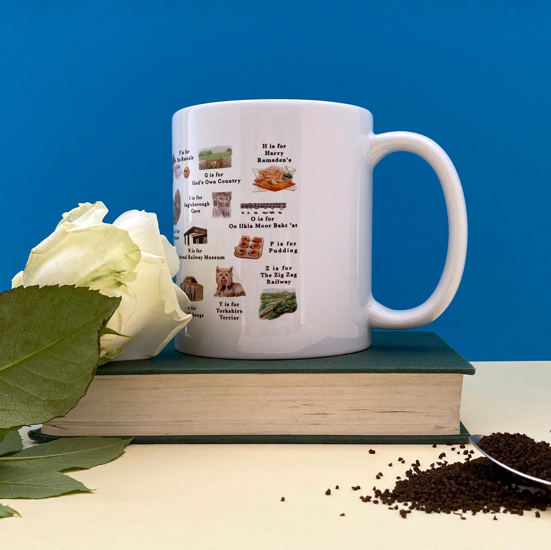 Yorkshire Alphabet Hand-printed Ceramic Mug. Yorkshire New Home Gift ...