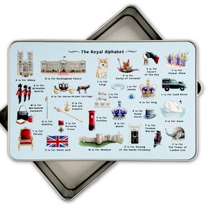 Royal Alphabet Metal Storage Tin. Royal Coronation, British Gifts ...