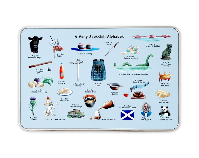 Scottish Alphabet Metal Storage Tin. Scottish Gifts for Him and Her ...