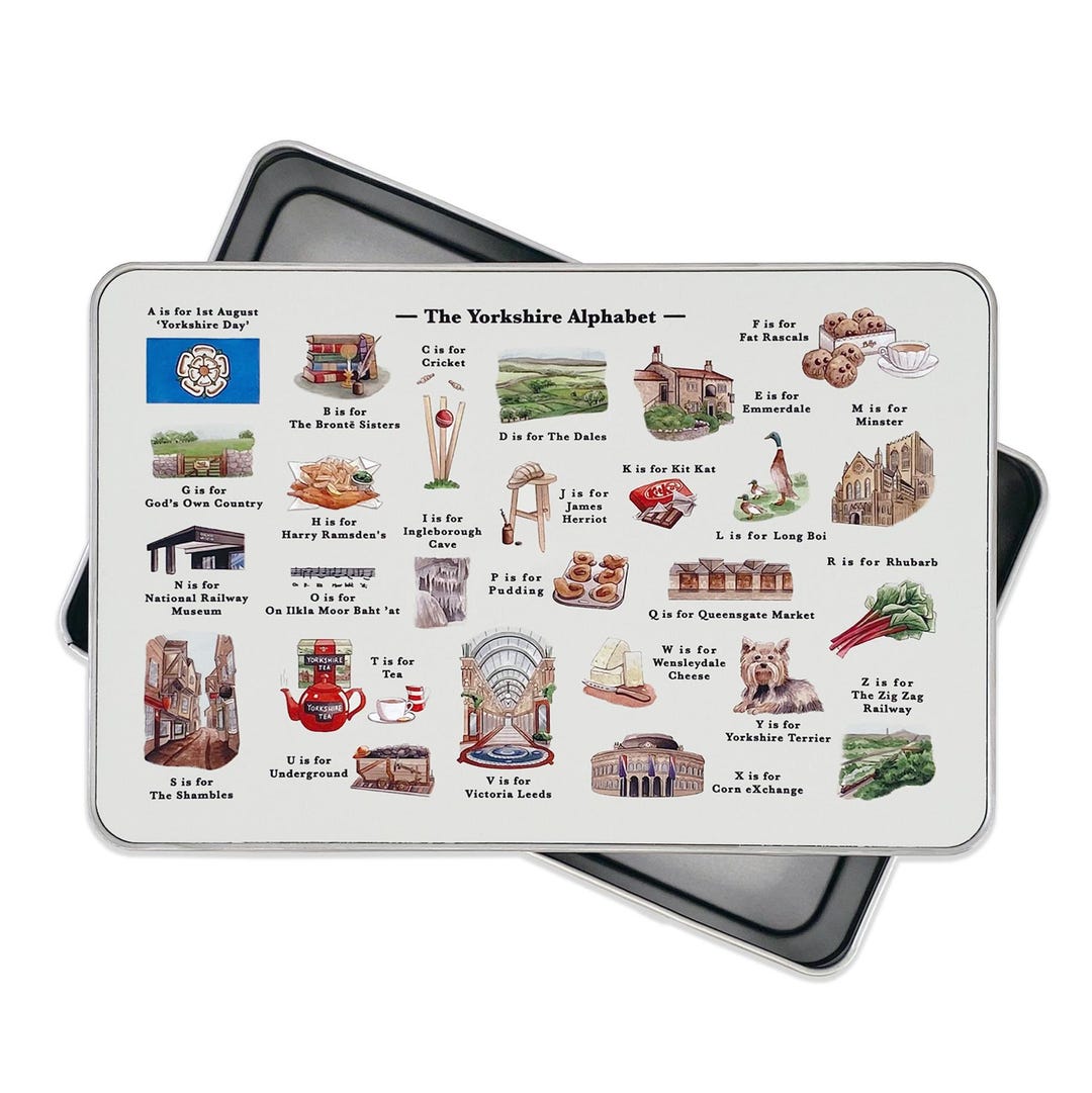 Yorkshire Alphabet Metal Storage Tin. Yorkshire New Home Gift or ...